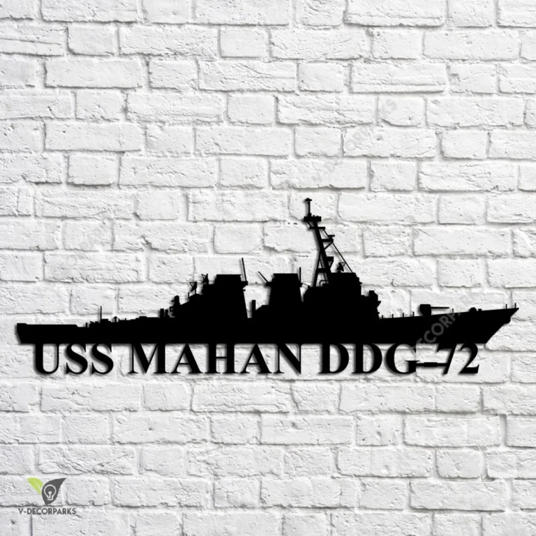 Uss Mahan Ddg-72 Navy Ship Metal Art, Navy Ships Silhouette Metal Gift ...