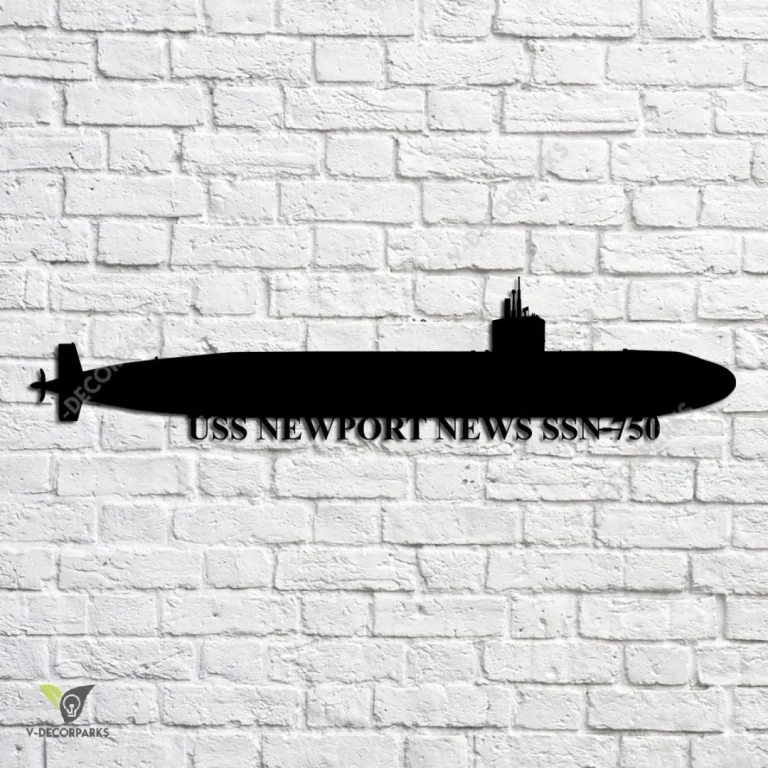 Uss Newport News Ssn-750 Navy Ship Metal Art, Navy Ships Silhouette ...