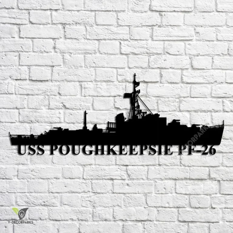 Uss Poughkeepsie Pf 26 Navy Ship Metal Art, Navy Ships Silhouette Metal ...