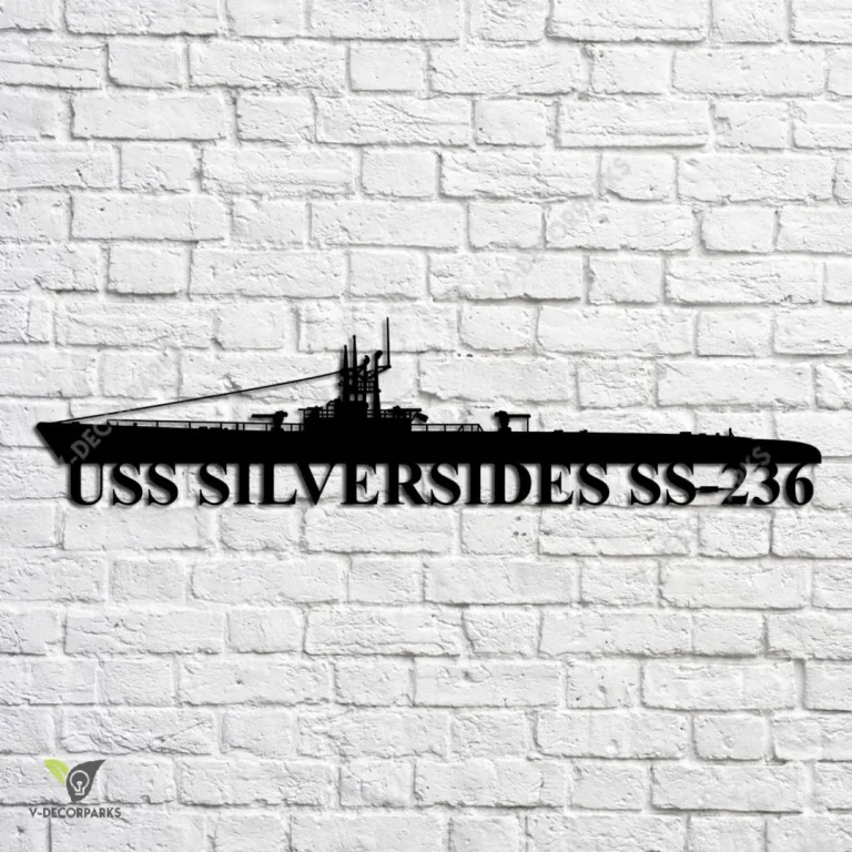 Uss Silversides Ss-236 Navy Ship Metal Art, Navy Ships Silhouette Metal ...