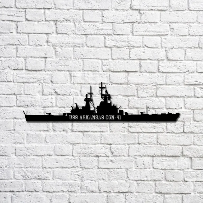 USS Arkansas CGN-41 Cut Metal Sign – Navy Veteran Metal Wall Art Gift ...