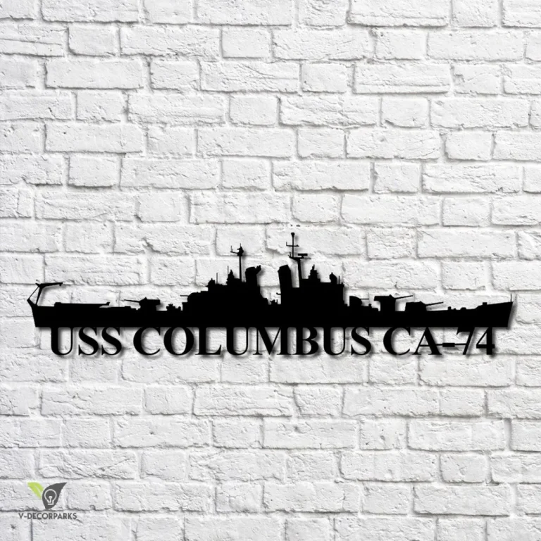 Uss Columbus Ca-74 Navy Ship Metal Art, Custom Us Navy Ship Cut Metal ...