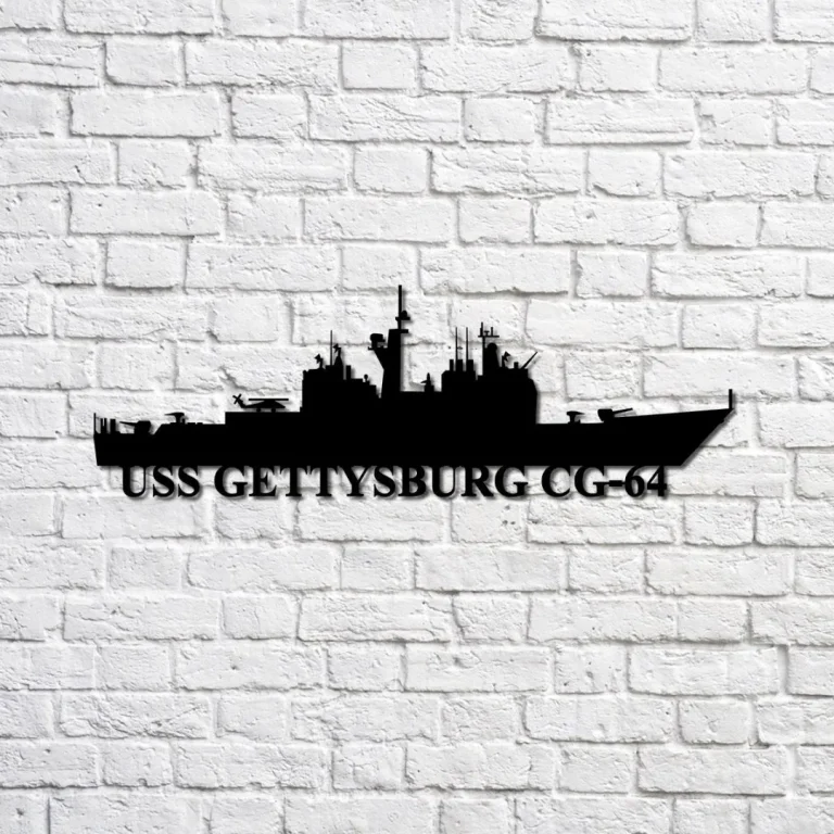 Uss Gettysburg Cg-64 Navy Ship Metal Sign, Memory Wall Metal Sign Gift ...