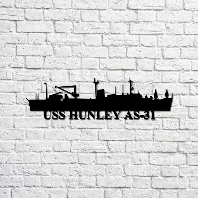 Uss Hunley As-31 Navy Ship Metal Sign, Memory Wall Metal Sign Gift For ...