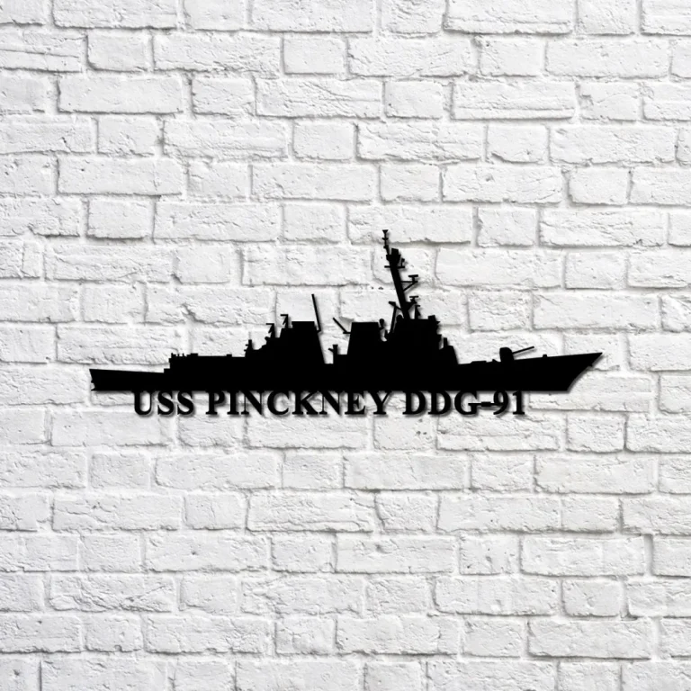 Uss Pinckney Ddg-91 Destroyer Navy Ship Metal Sign, Memory Wall Metal ...