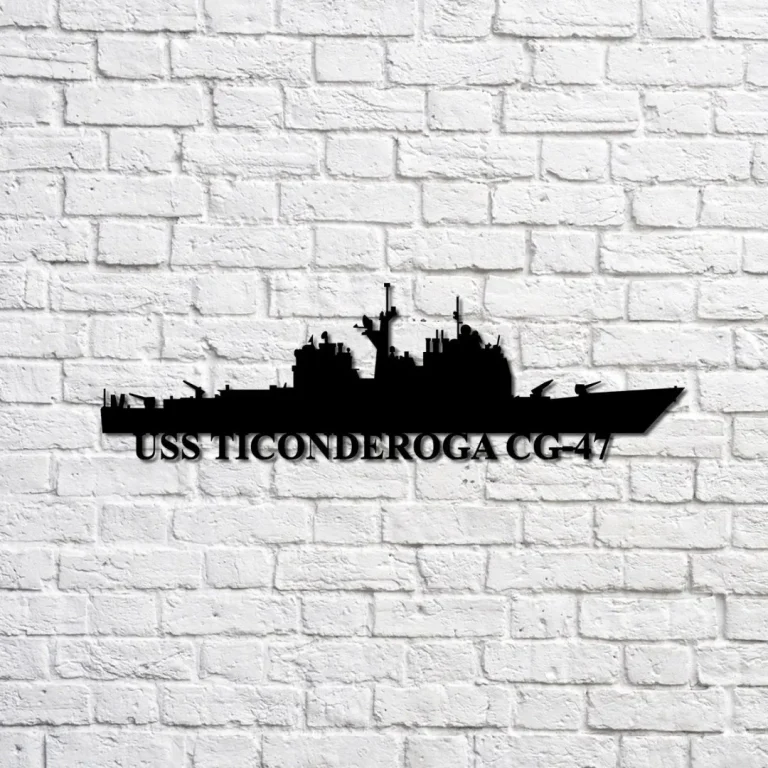Uss Ticonderoga Cg-47 Navy Ship Metal Sign, Memory Wall Metal Sign Gift ...