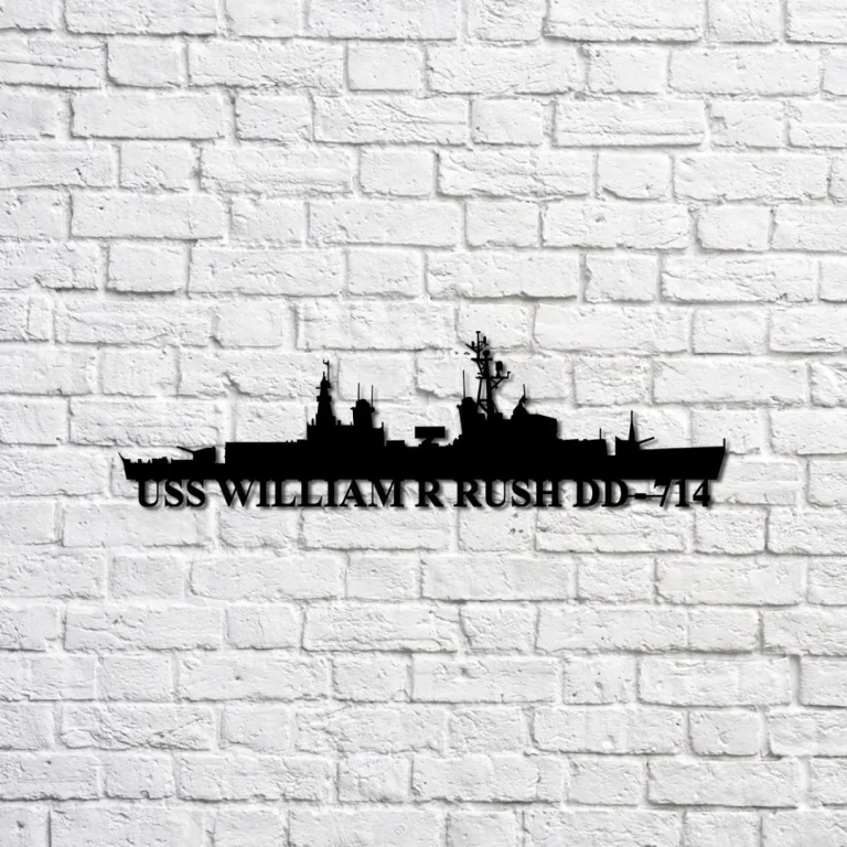 Uss William R Rush Dd-714 Navy Ship Metal Sign, Memory Wall Metal Sign ...