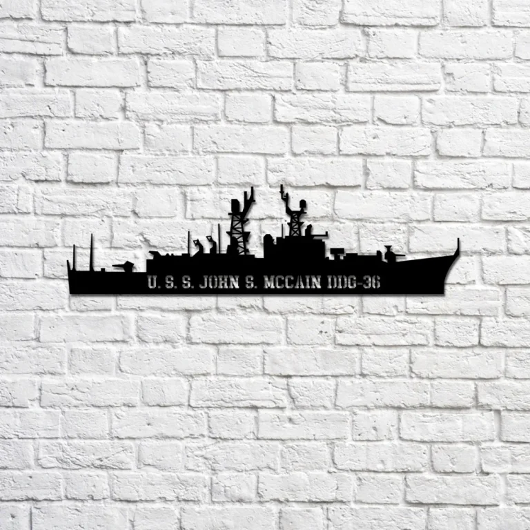 Uss John S Mccain Ddg-36 Navy Ship Metal Sign, Memory Wall Metal Sign ...