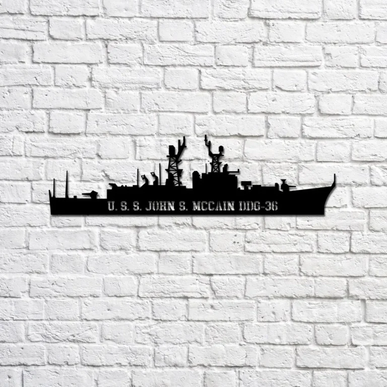 Uss John S Mccain Ddg-36 Navy Ship Metal Sign, Memory Wall Metal Sign ...