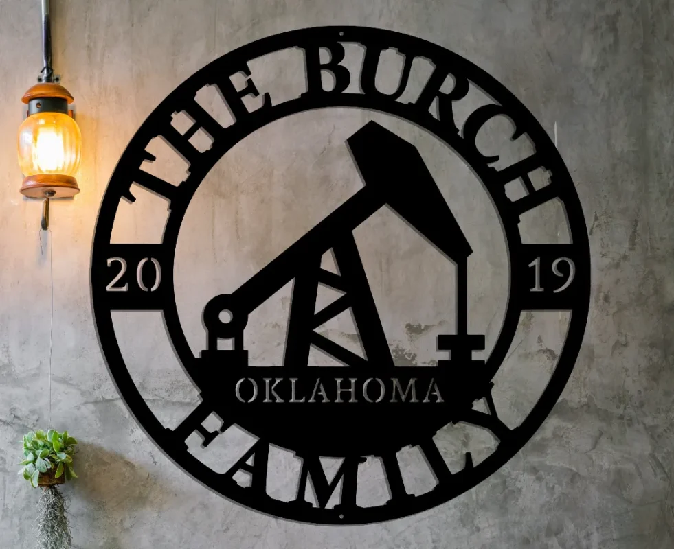 Oil Pump Sign, Oilfield Decor, Metal Wall Art, Pump Jack, Wyoming Decor ...