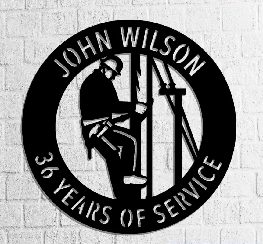 Power Lineman Sign, Repairing Power Outage, Retirement Lineman, Lineman ...