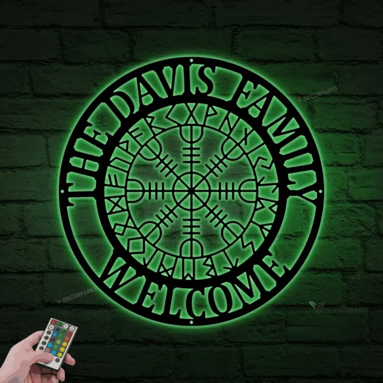 Vegvisir Rune Viking Compass With Led Lights Norse Wayfinder Nordic ...