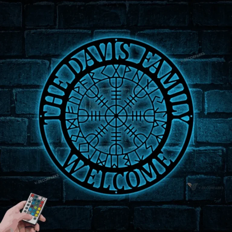 Vegvisir Rune Viking Compass With Led Lights Norse Wayfinder Nordic ...