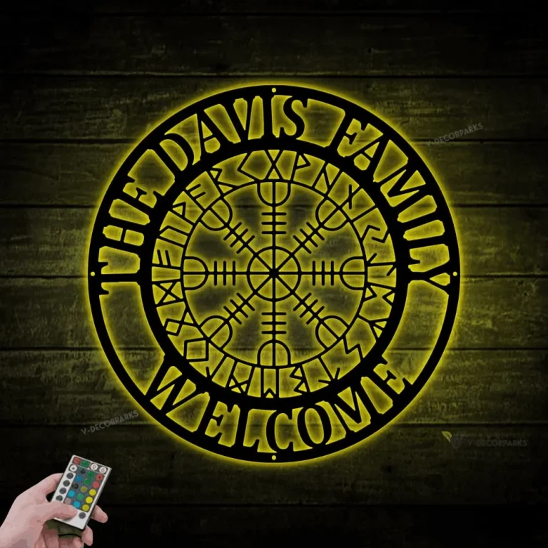 Vegvisir Rune Viking Compass With Led Lights Norse Wayfinder Nordic ...