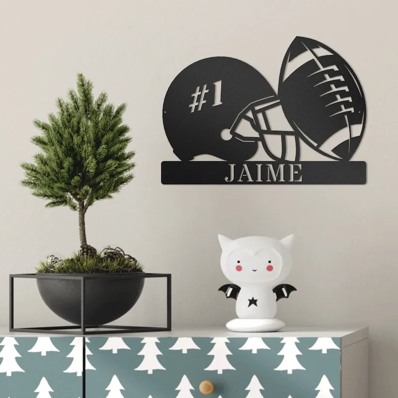 Touchdown Football Monogram Cut Metal, Metal Art Wall Decor, Cut Wall ...