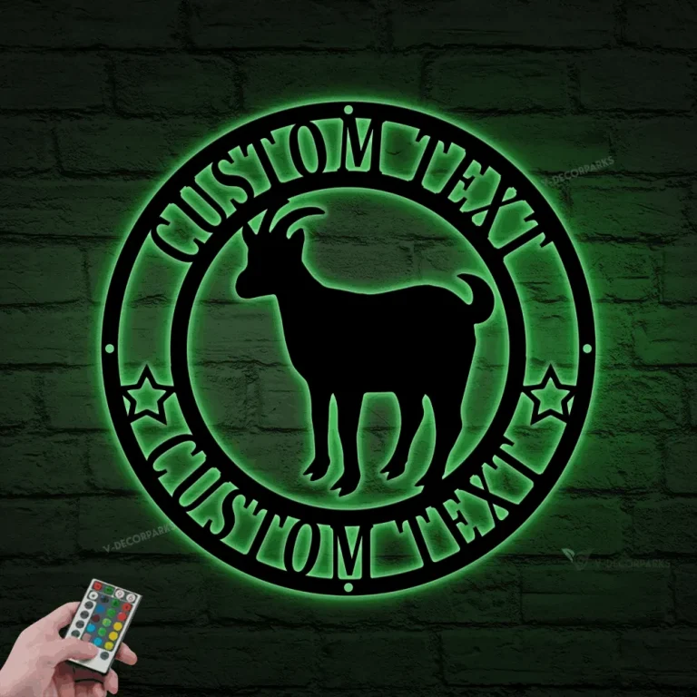 Custom Metal Goat Sign With Led Lights, Livestock Metal Pen Sign ...