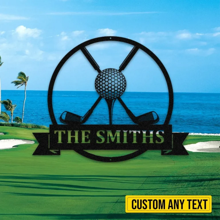 Custom Name Golf Metal Sign, Weatherproof Wall Decor | Nalaprint