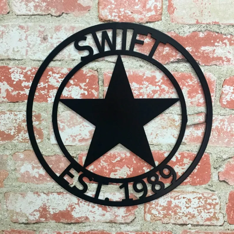 Family Name Metal Star Sign, Metal Wall Art, Housewarming Gift, Wedding ...