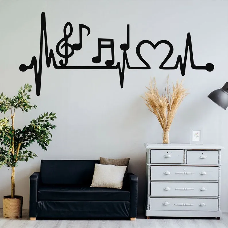 Metal Wall Decor, Ekg Music Wall Art, Music Decor, Living Room ...