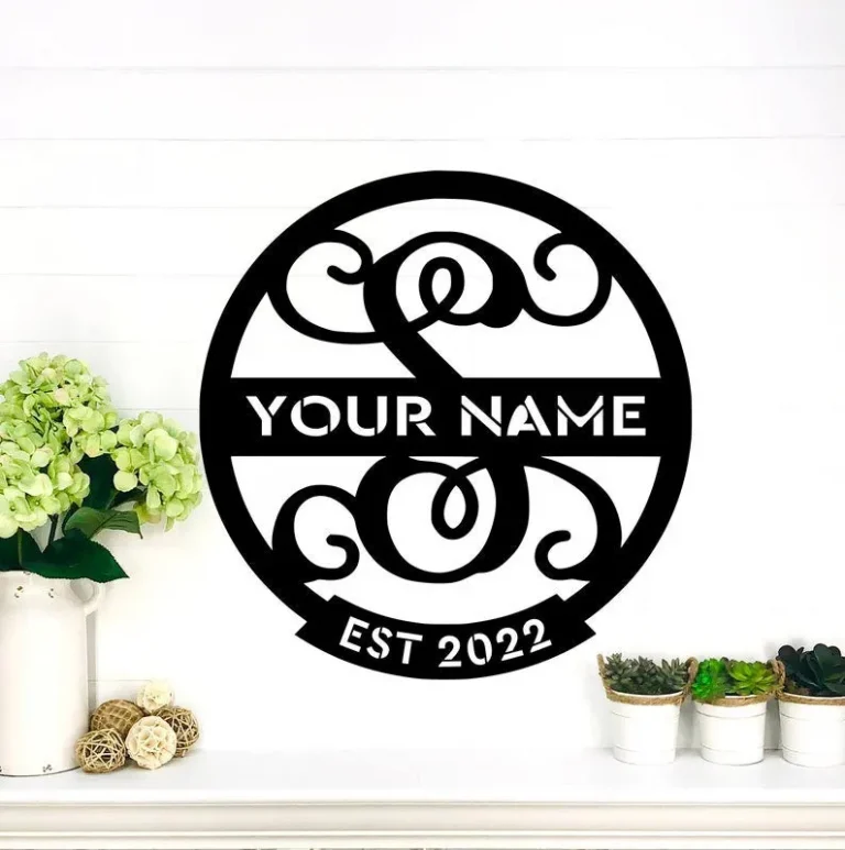 Fast Shipping! Family Name Circle Monogram | Nalaprint