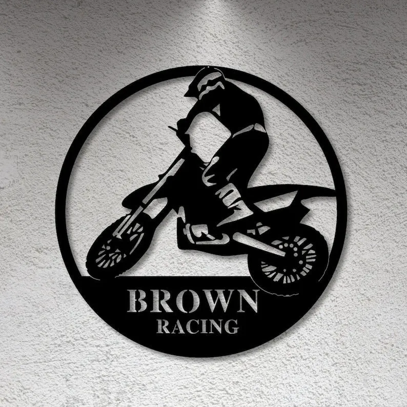 Personalized Dirtbike Sign, Custom Metal Sign, Gift For Dad ...