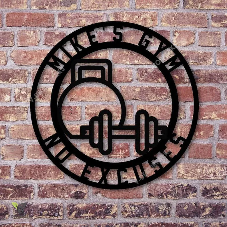 Gym Sign, Personalized Home Gym Sign, Custom Metal Gym Sign, Home Gym ...