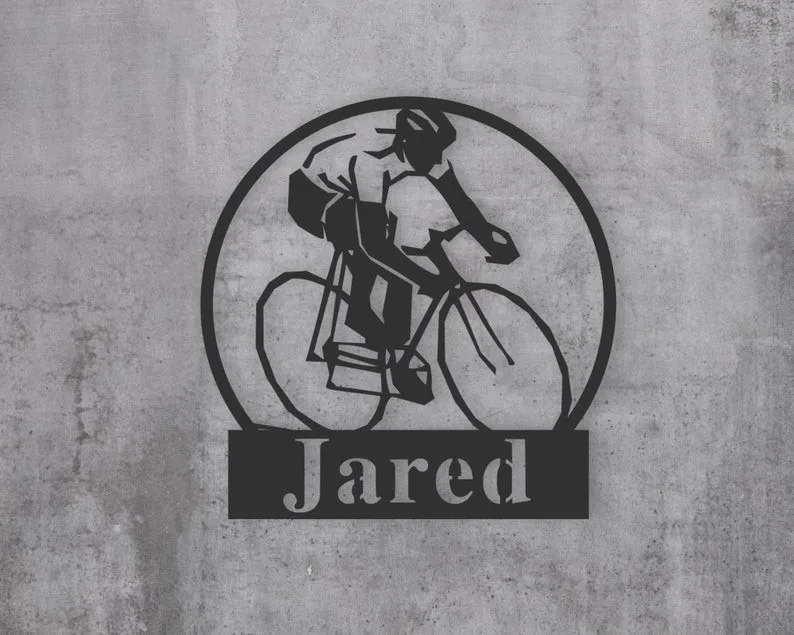 Bicycle Metal Sign, Wall Decor, Metal Biker Wall Art, Cyclist Wall Art ...