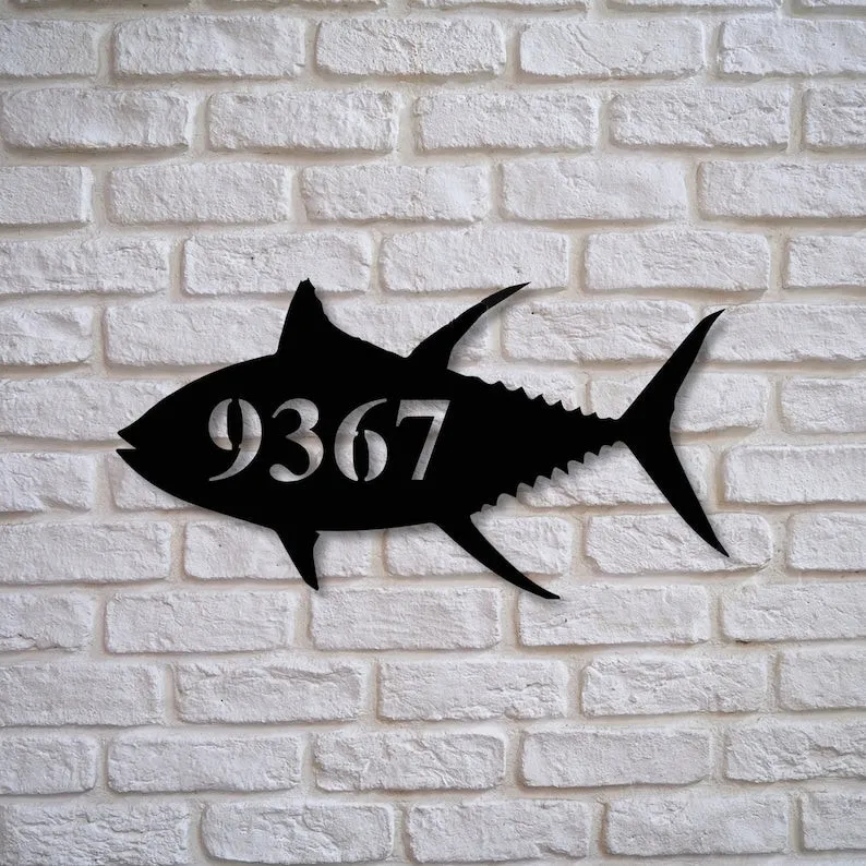 Custom Tuna Sign, Metal Fish Sign, Personalized Name Fish Sign, Tuna ...