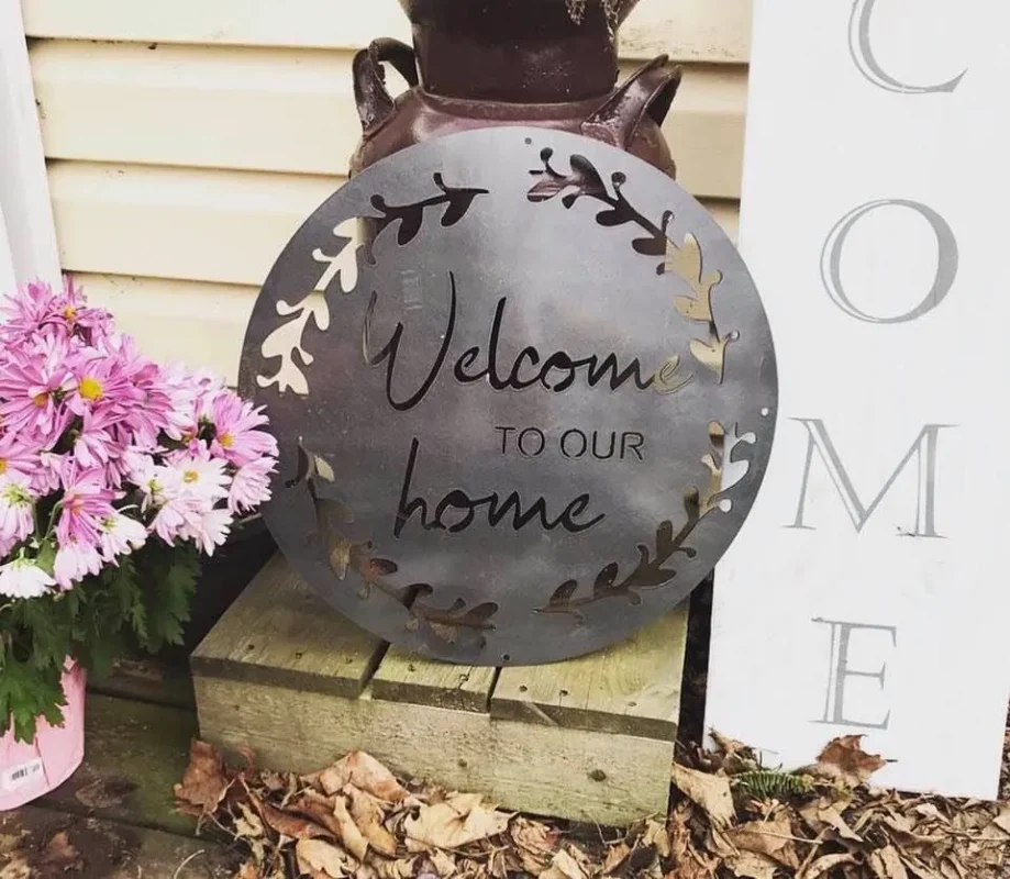 Welcome Sign - Metal Welcome To Our Home Sign - Metal Welcome Sign ...