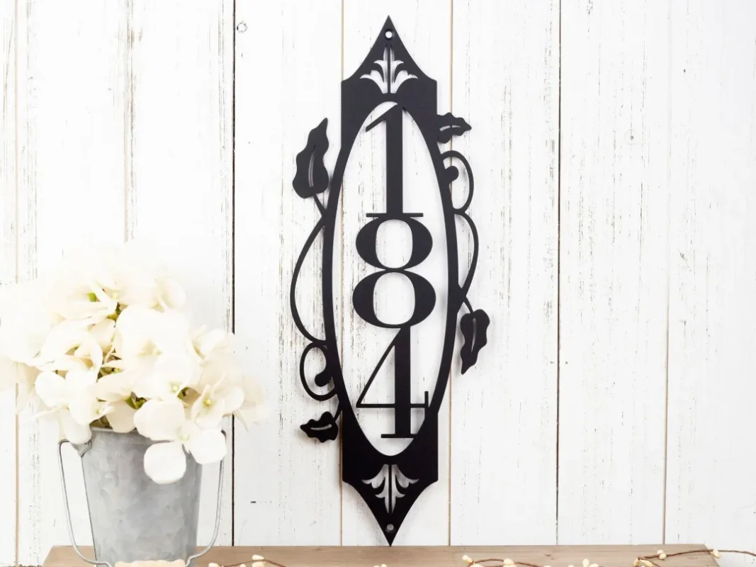 Vertical House Number Sign, Metal Sign, Custom Metal Sign, Address ...