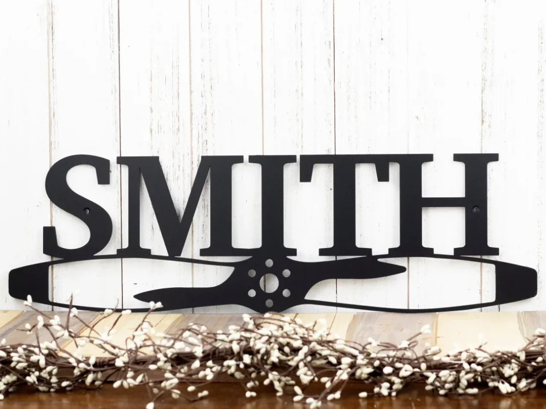 Custom Family Name Sign, Pilot Gift, Pilot Name Metal Wall Decor ...