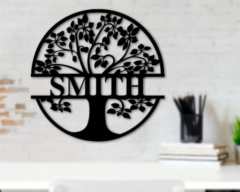 Family Spring Tree Last Name Custom Metal Sign | Nalaprint