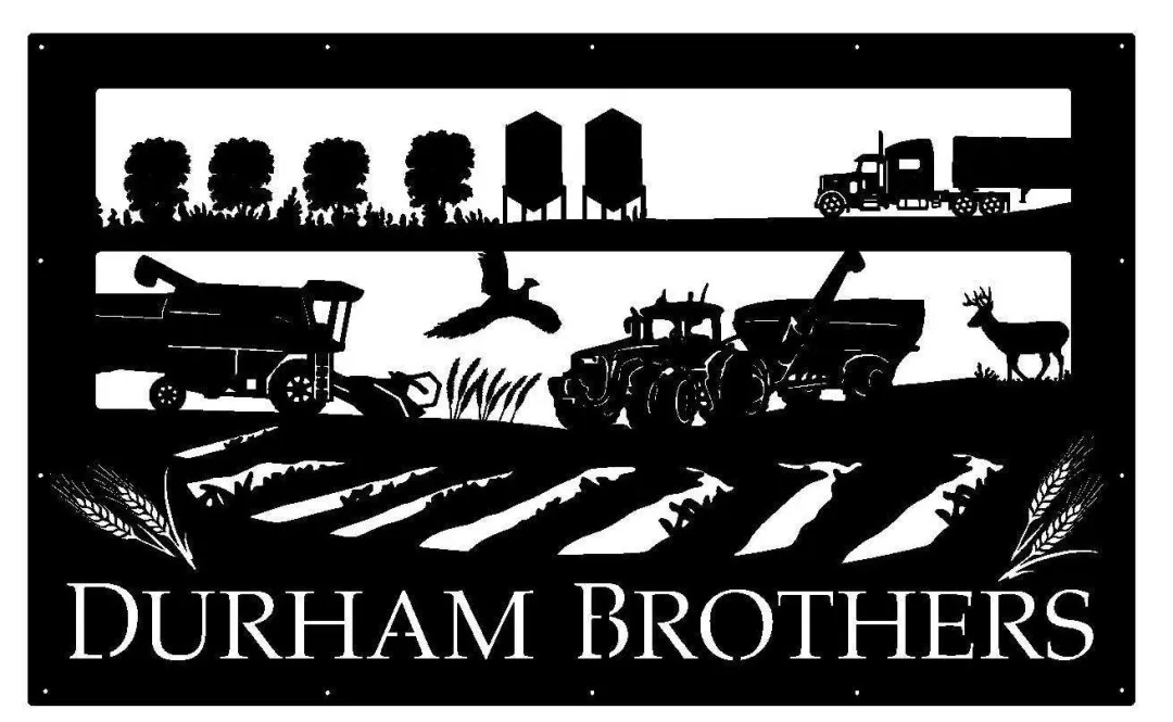 Huge Farm Sign Sign, Wheat Farm Sign, Combine Grain Cart Wheat Field ...