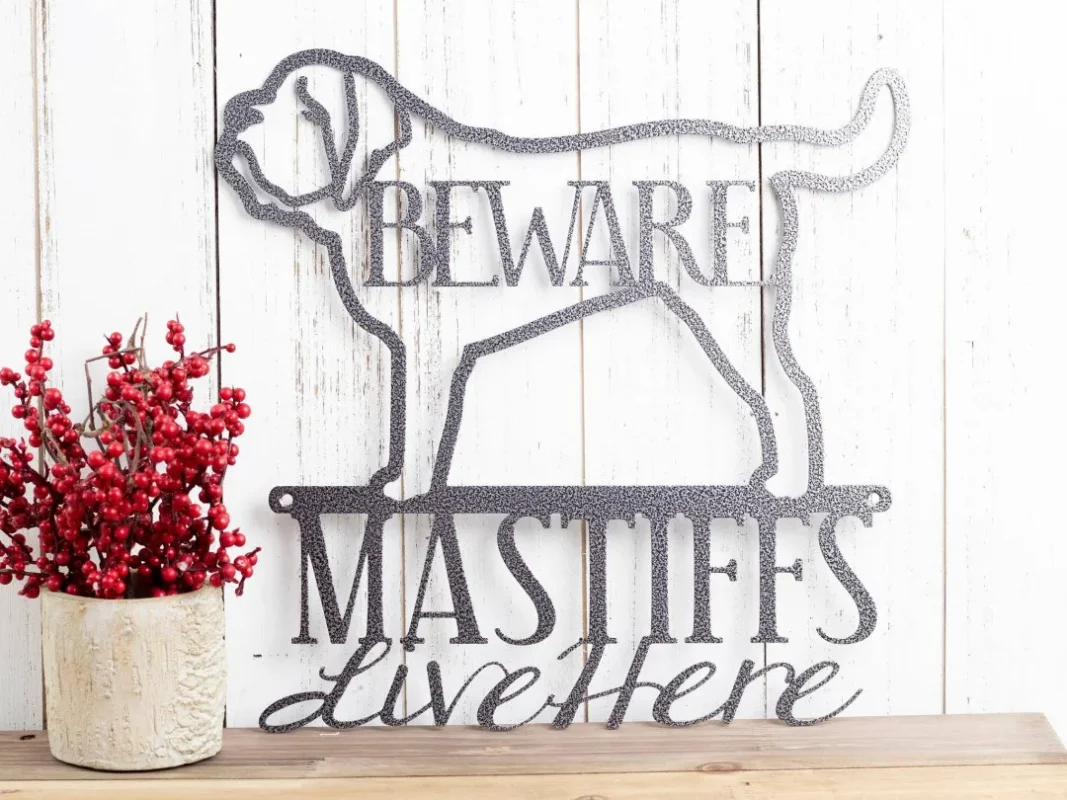 English Mastiff Metal Wall Art, Metal Sign, Mastiff, Metal Wall Decor ...