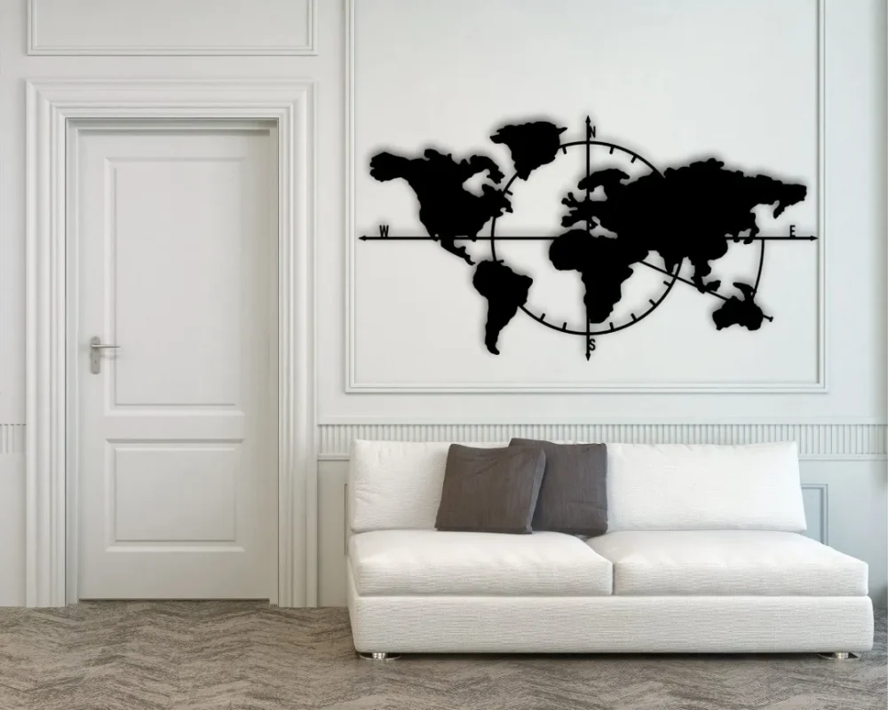 Map Of Life, Metal World Map, Metal Wall Decor, Metal Wall Art, Metal ...