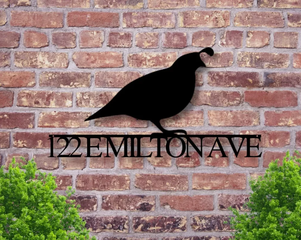 Bird Address Signs - Quail Sign - Metal Address Signs - House Number ...