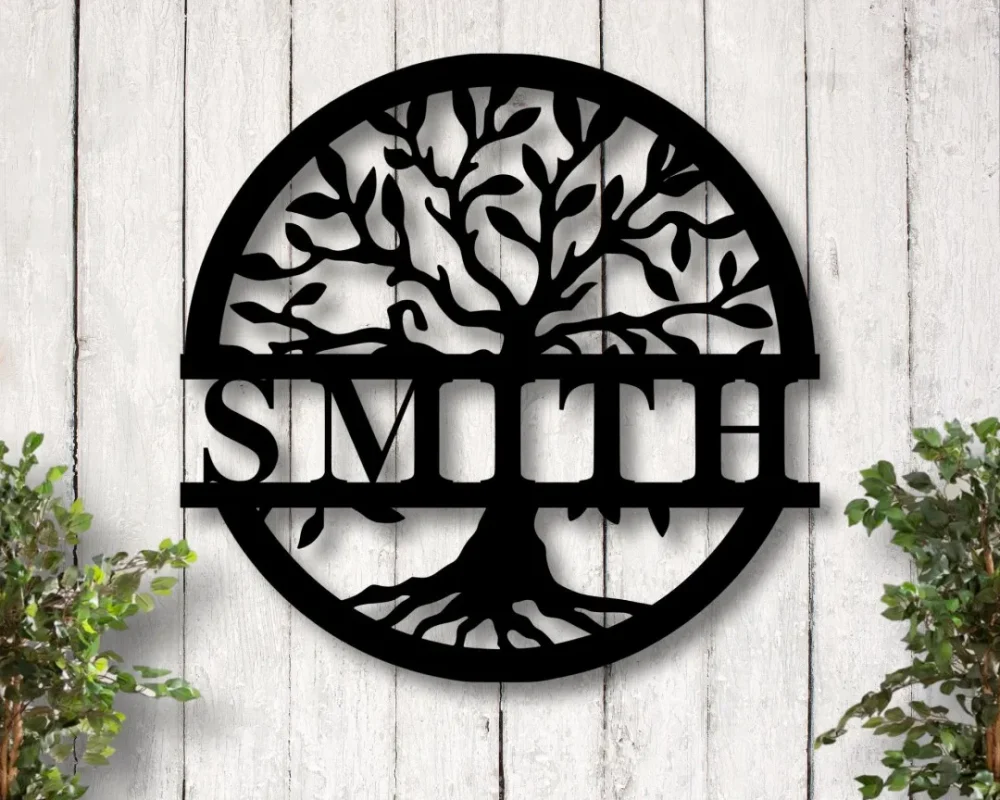 Tree Of Life Metal Sign, Metal Tree Sign, Last Name Metal Sign, Family ...