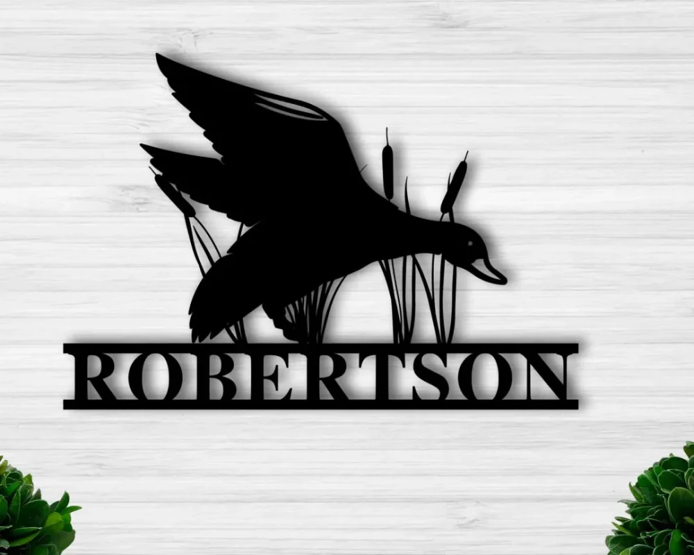 Duck Hunter, Last Name Sign, Custom Metal Duck Sign, Duck Hunting Sign ...