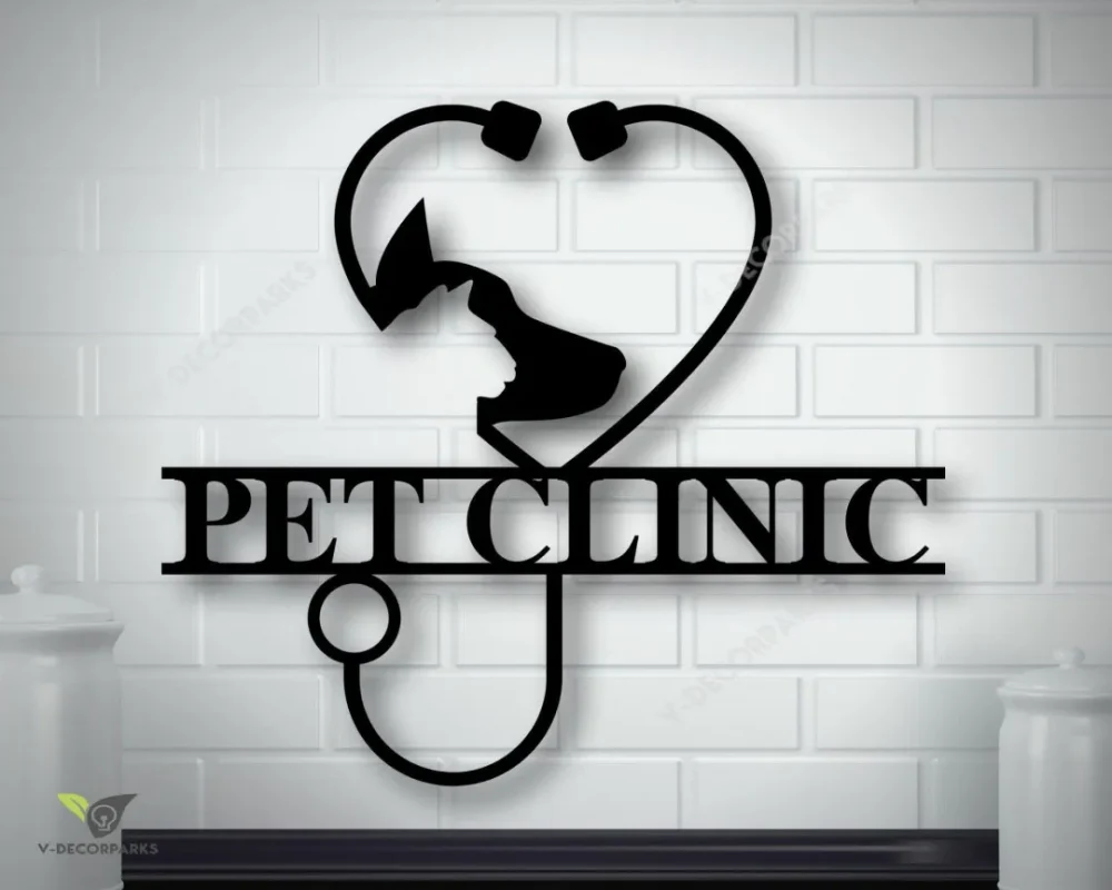 Personalized Metal Animal Clinic Sign, Metal Animal Care Sign, Custom ...