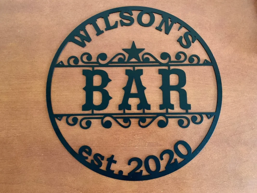 Metal Bar Sign Personalized Laser Cut Name Sign Custom Bar Sign Metal ...