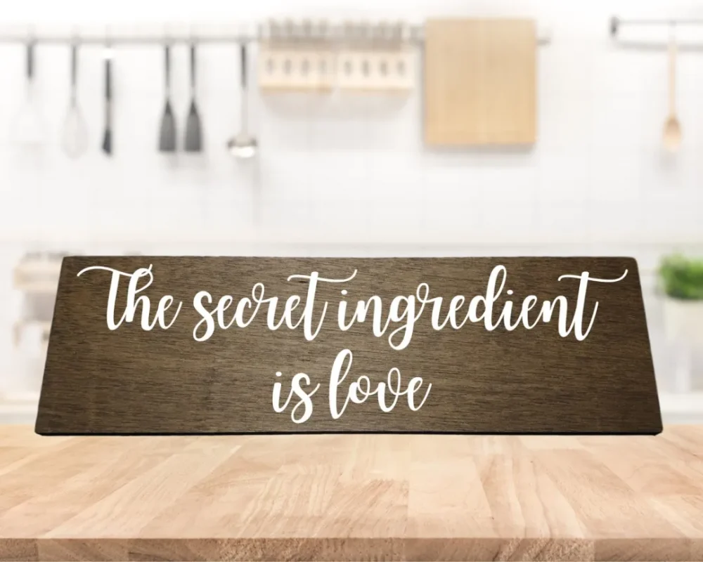 The Secret Ingredient Is Love, Wood Sign, Kitchen Decor, Love Sign ...