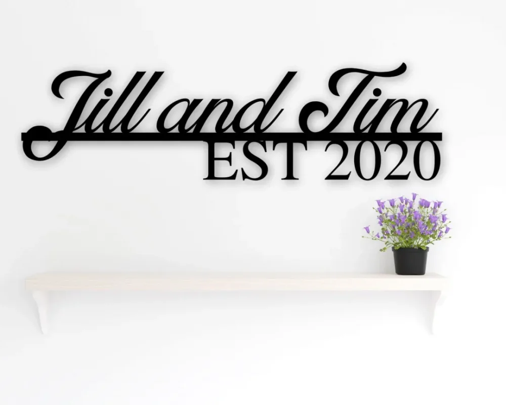 Last Name Plaque, Custom Metal Name Sign, Wedding Gift, Gift For Her ...
