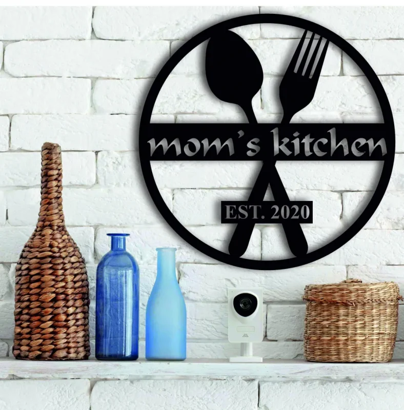 Custom Metal Sign For Kitchen, Mom's Kitchen Metal Sign, Personalized ...