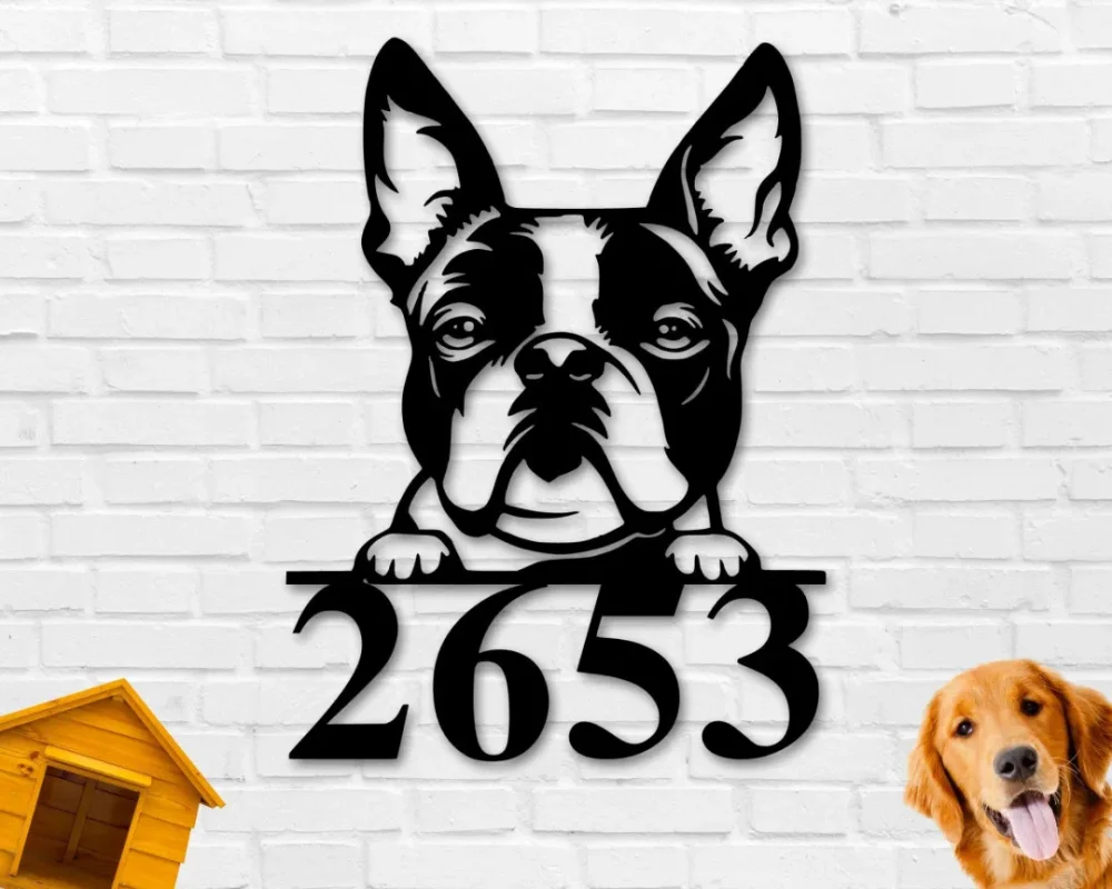 Custom Address Sign, Dog Address Sign, Metal Sign, Address Numbers, Dog ...