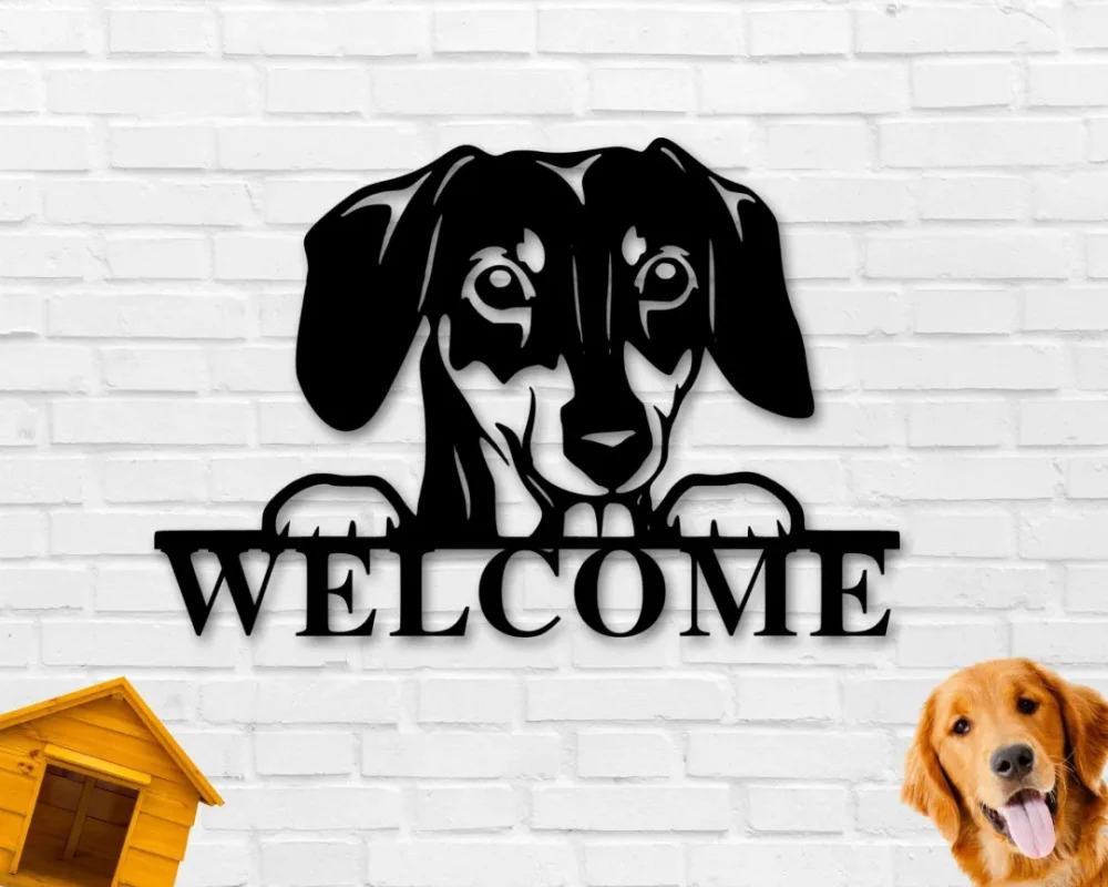 Dog Welcome Sign, Front Porch Sign, Welcome Metal Sign, Metal Dog Breed ...