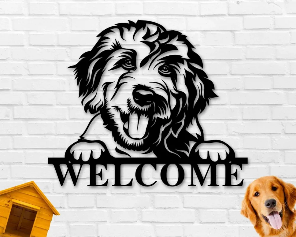 Dog Welcome Sign, Front Porch Sign, Welcome Metal Sign, Metal Dog Breed ...