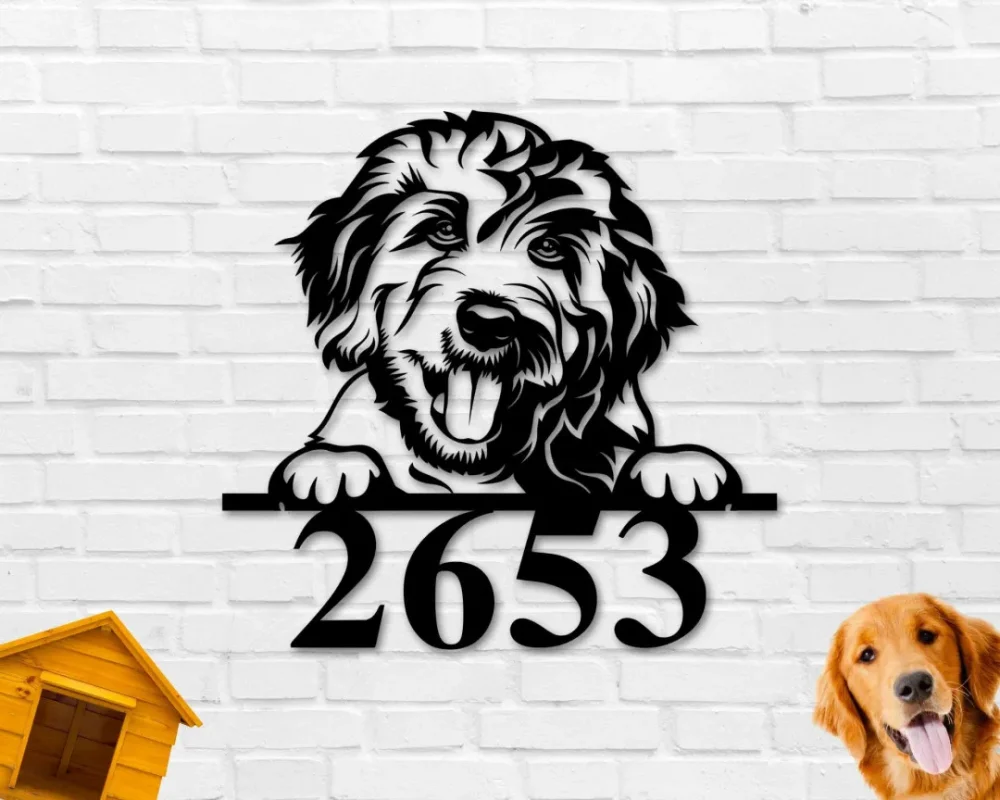 Custom Address Sign, Dog Address Sign, Metal Sign, Address Numbers, Dog ...