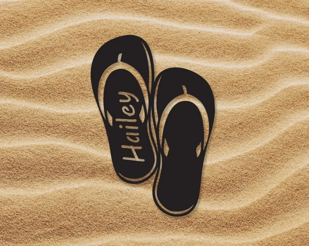 Flip Flop Sign, Sandal Sign, Custom Metal Sign, Metal Name Sign, Metal ...