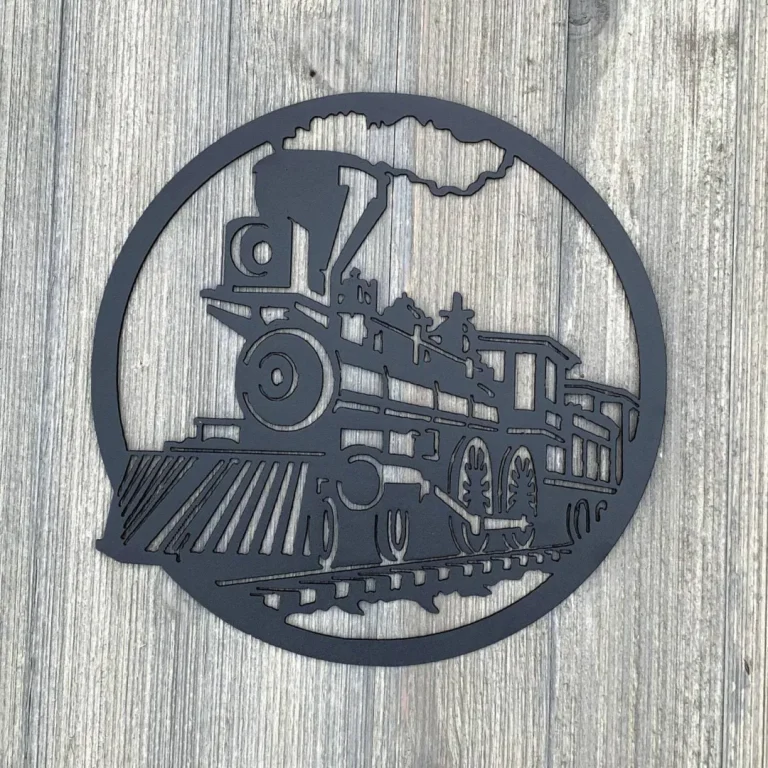 Train Metal Sign Cutout, Cut Metal Sign, Wall Metal Art | Nalaprint