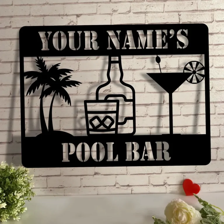 Pool Bar Metal Signs, Outdoor Tiki Bar, Pool Bar Sig, Beach Sign ...
